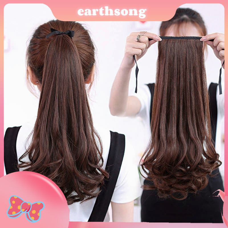 Medium Length Short Wig Ponytail Ladies Ponytail Long Curly Hair ...