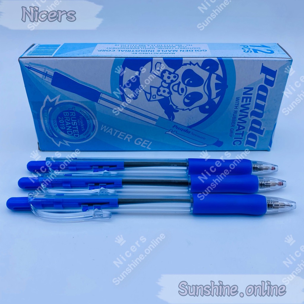 Original 12pcs PANDA Newmatic Ballpen With Rubber Grip Water Gel 0.7mm ...