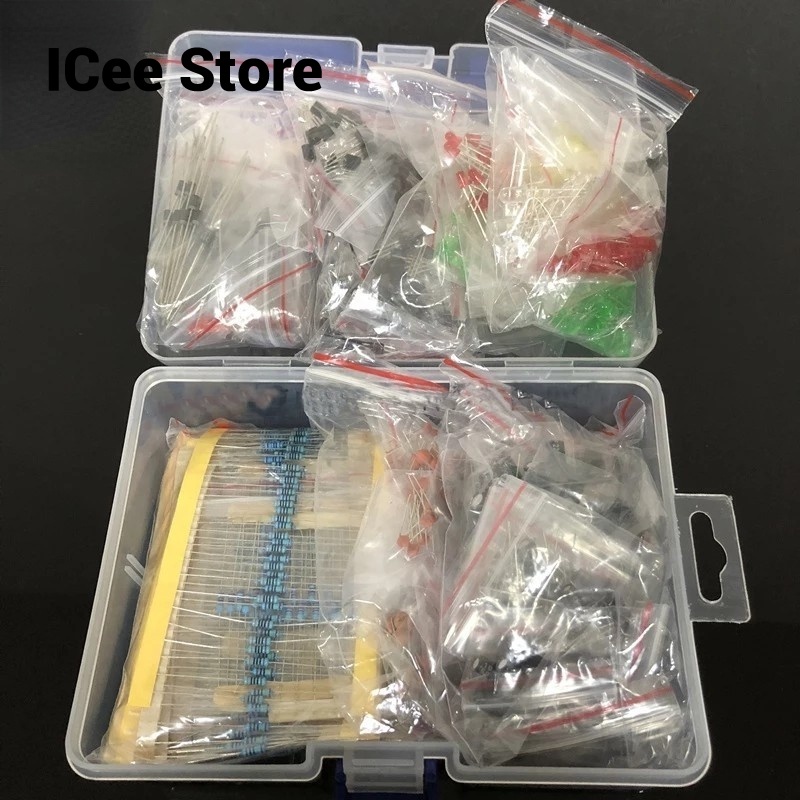 Resistor Capacitor Set 1490pcs Electronic Components Kit Package ...