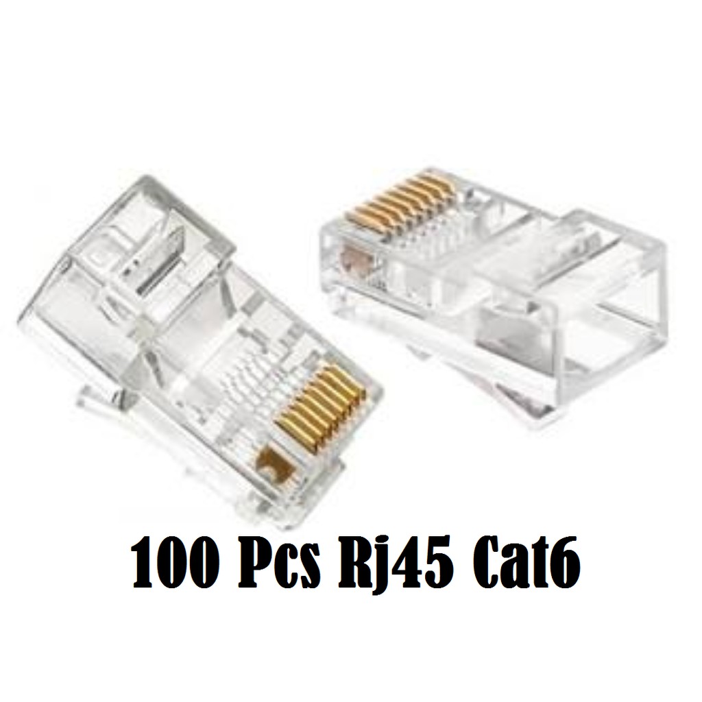 100 Pcs Rj45 Rj 45 Connector Cat6 Cat 6 High Quality | Shopee Philippines