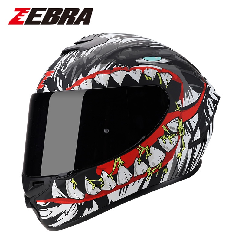 Zebra 152 Men's Motorcycle Full Face Single Mask Helmet | Shopee ...