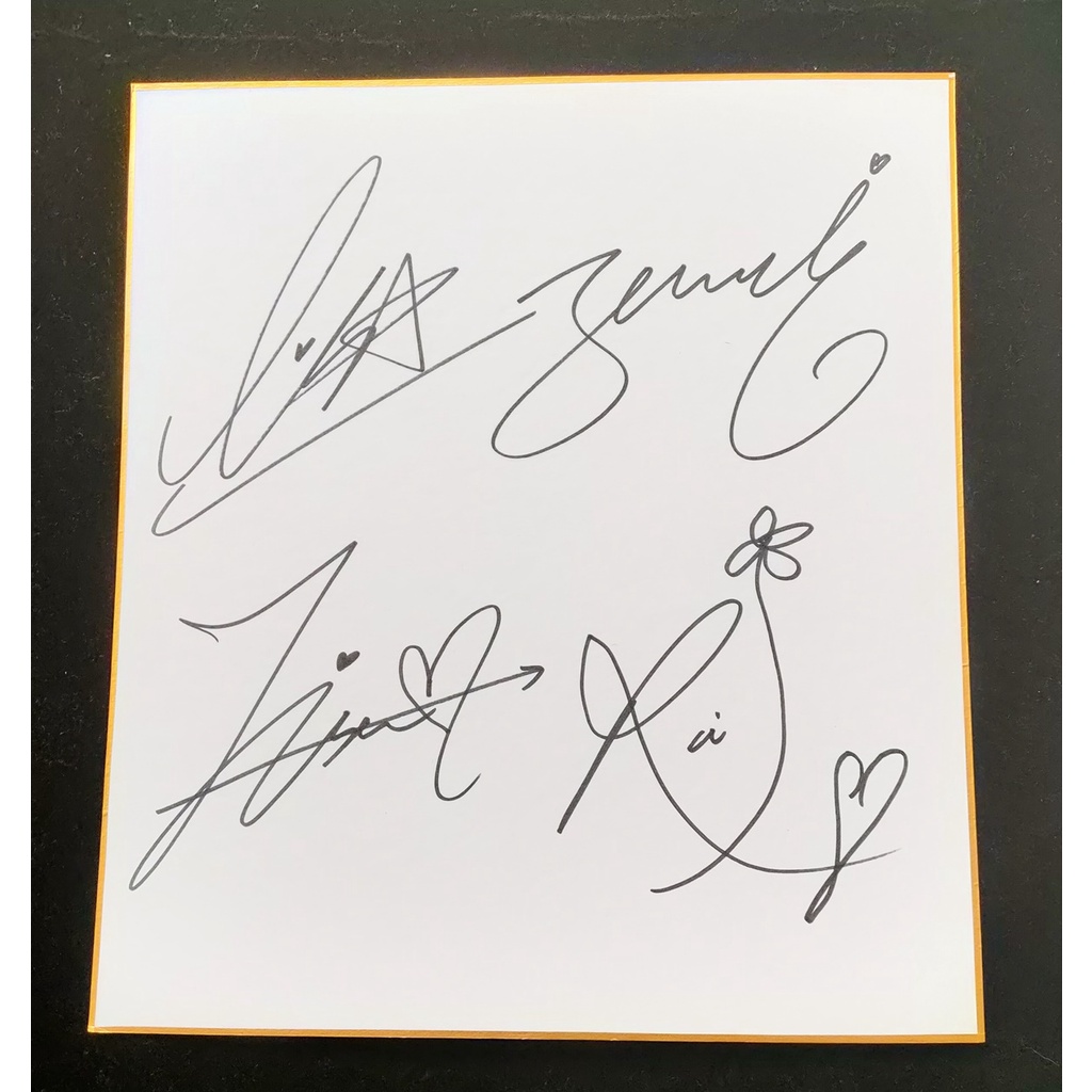 BLACKPINK JENNIE ROSE JISOO LISA Autographed Colored Paper Japanese ...