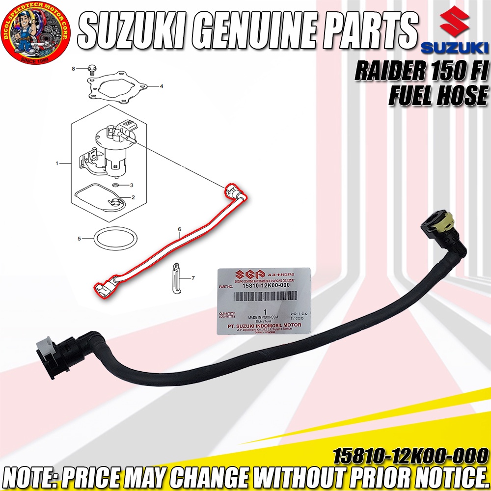 RAIDER 150 FI FUEL HOSE (SGP) GENUINE: 15810-12K00-000) | Shopee ...