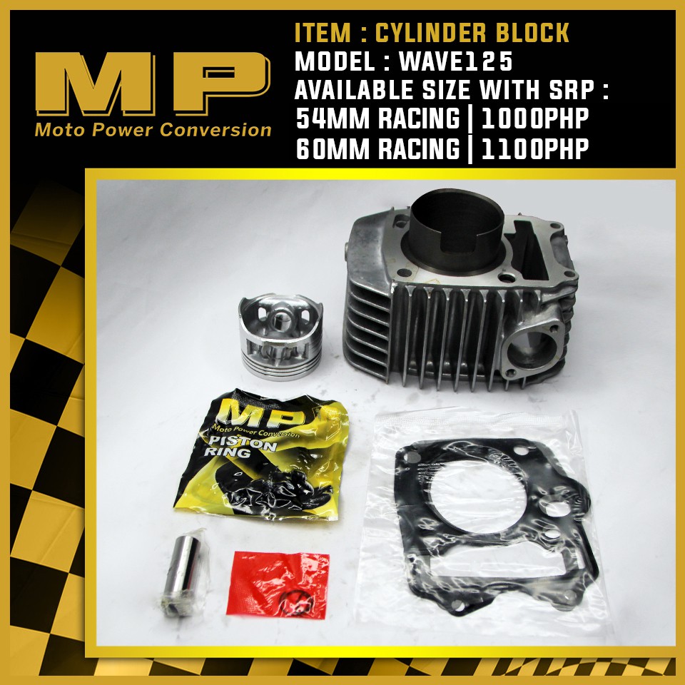 Racing Force MP Cylinder Block WAVE 125 (52.4mm STD/54mm/57 DOME/57 ...