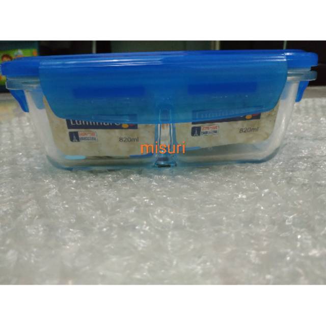 Luminarc Pure Box Rect Active 820ml 1+1 (divided) | Shopee Philippines