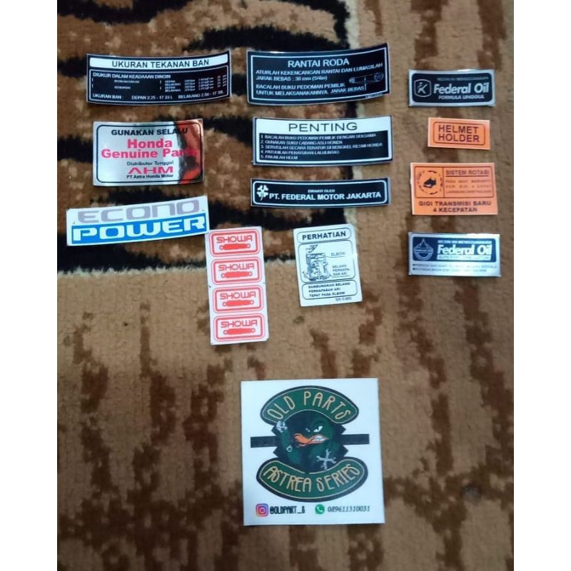 Sticker detailing sticker detailing Honda grand Warning sticker/legenda ...