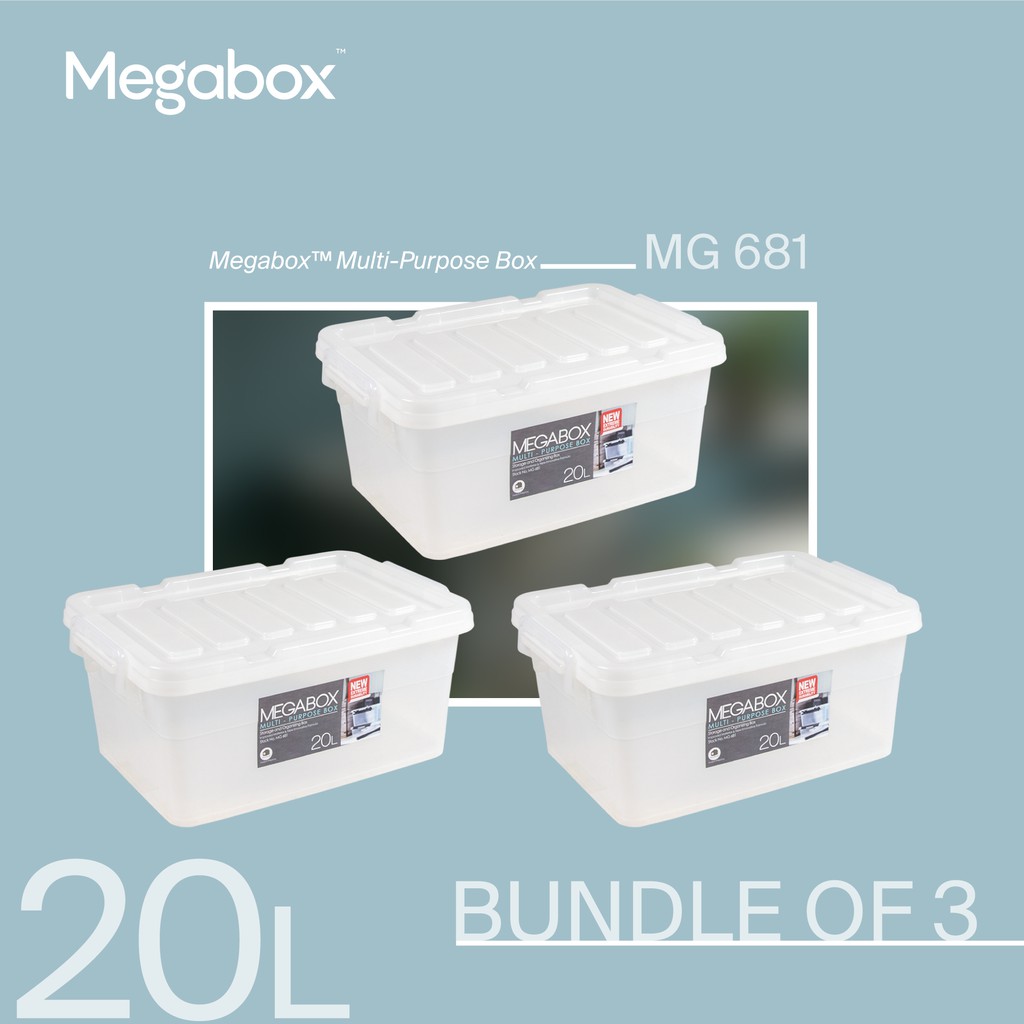 Megabox MG 681 20L Storage Box (Bundle of 3) | Shopee Philippines