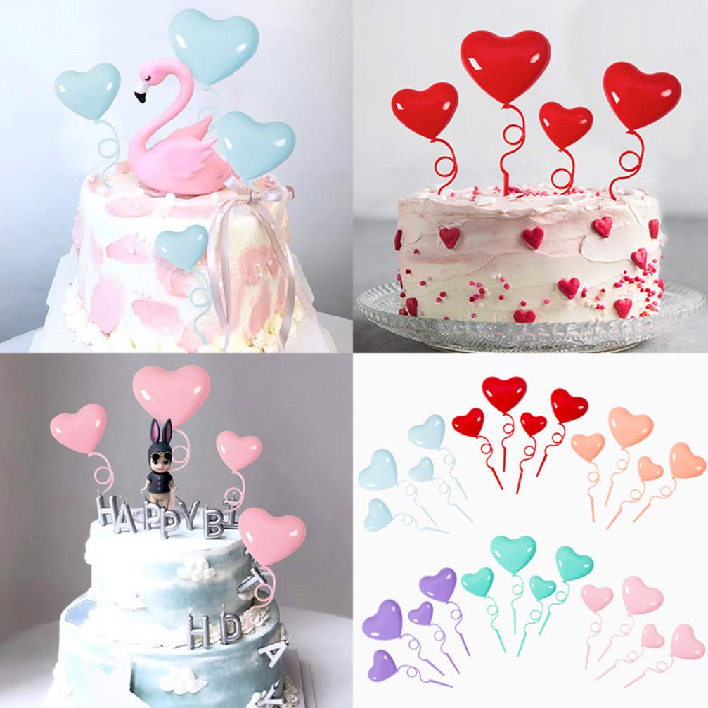 4pcs/set Heart Shape Cake Topper For Wedding Birthday Party/cake Topper ...