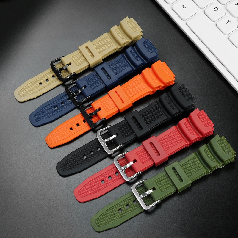 18mm Rubber Strap For Casio Watch W-218h F-108 AE1200 1300 AE-1500 W ...