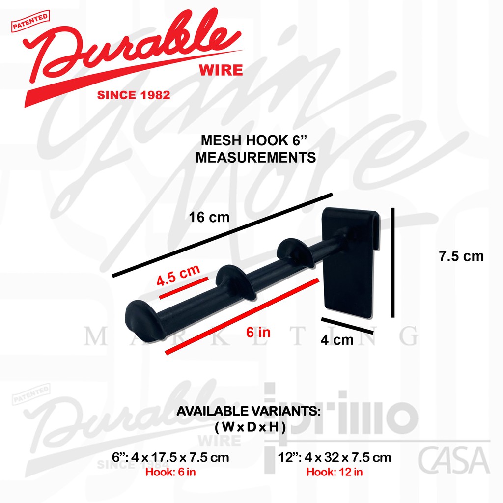 MESH HOOK wire mesh hook thick coated organiser hanger DURABLEWIRES ...