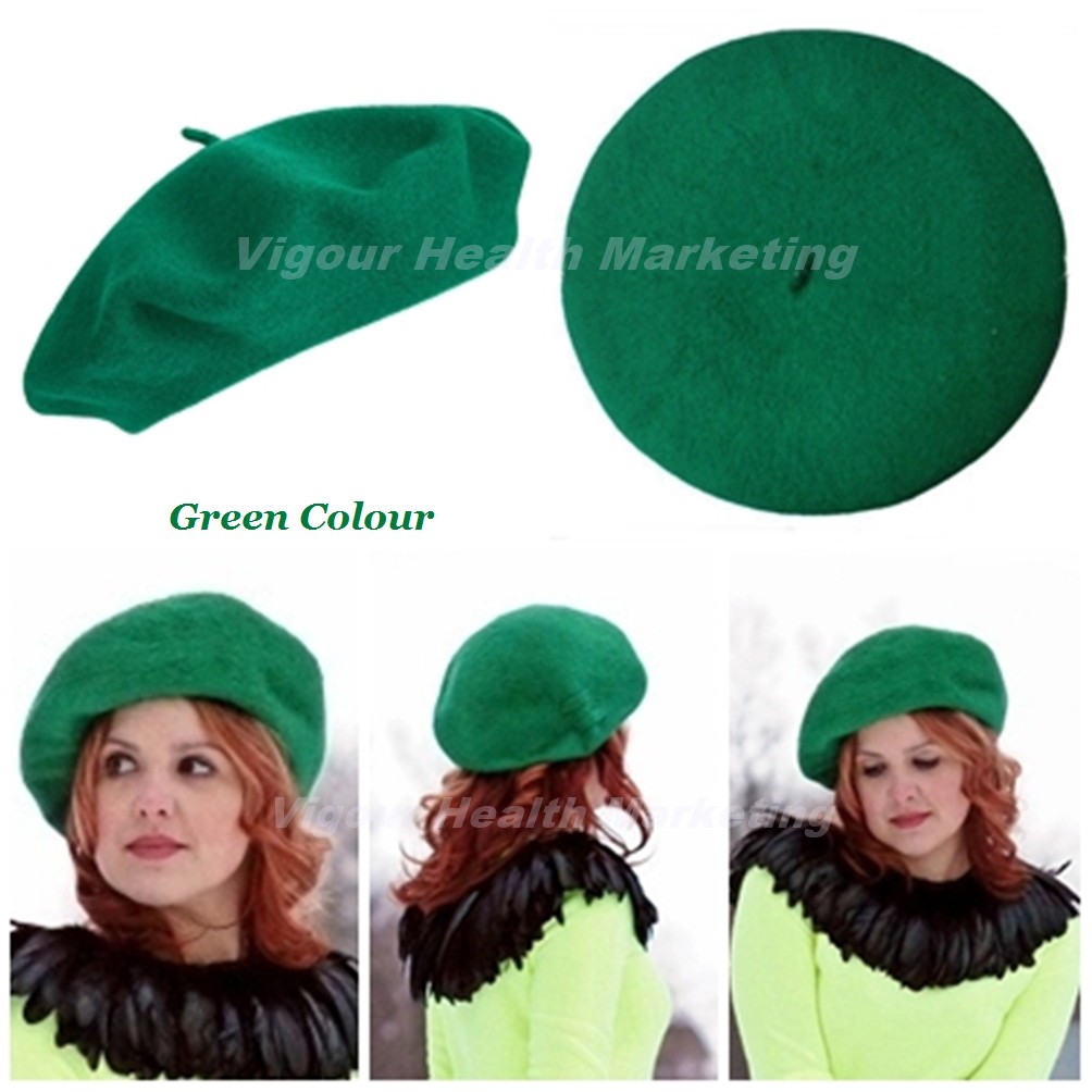 Unisex Classic Beret, Berets, French Artist Hat Hats - Grass Green ...