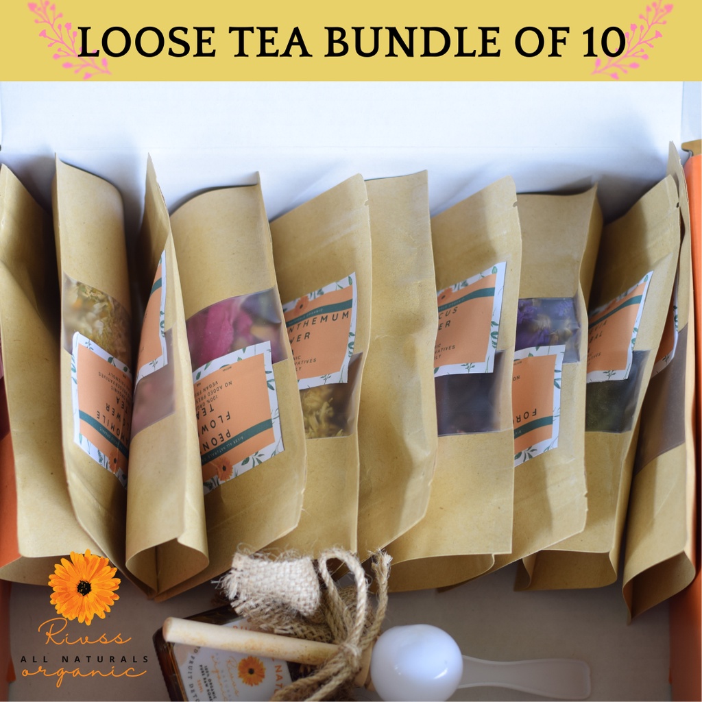 LOOSE TEA POUCH BUNDLE OF 10 | FREE HONEY & SCOOP | Rivss All Natural ...