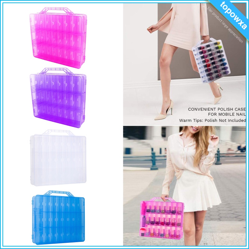 Portable Nail Polish Organizer Double Side Nail Polish Gel Storage ...