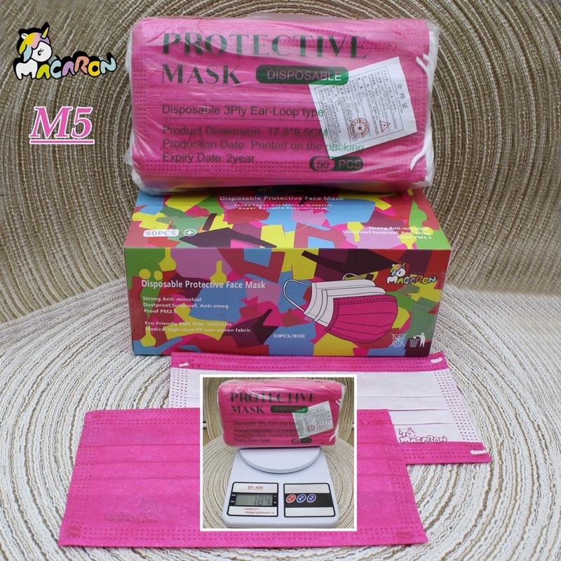 Dark Pink Macaron Disposable Masks | Shopee Philippines