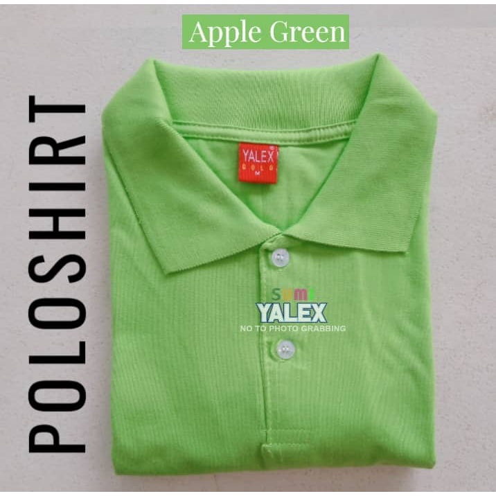 APPLE GREEN Yalex Polo Shirt Plain Unisex XS-2XL | Shopee Philippines