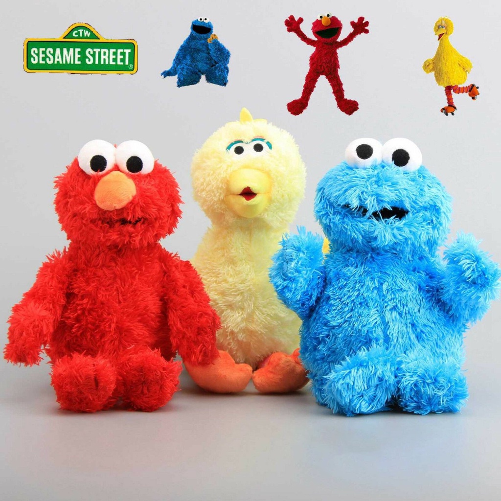 【Ready Stock】New Sesame Street Large Elmo and Cookie Monster Soft Plush ...