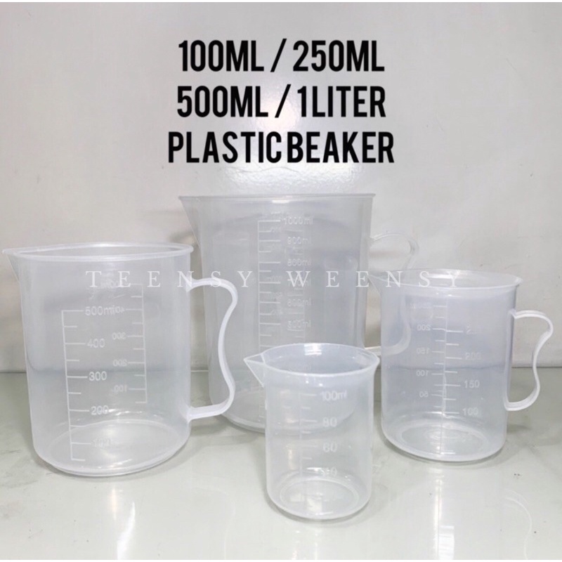 100 ml / 250 ml / 500 ml / 1 liter / 2 Liters Plastic Beaker with ...