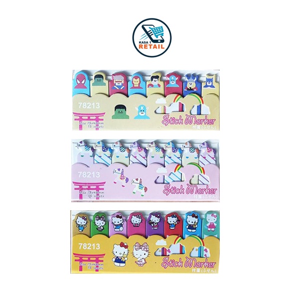 Character Post It Paper/Cute Mini Sticky Notes Memo Contents 8pcs ...