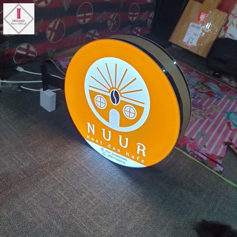 Neon Box Acrylic Advertising Full Custom Free Design 2-sided Round ...