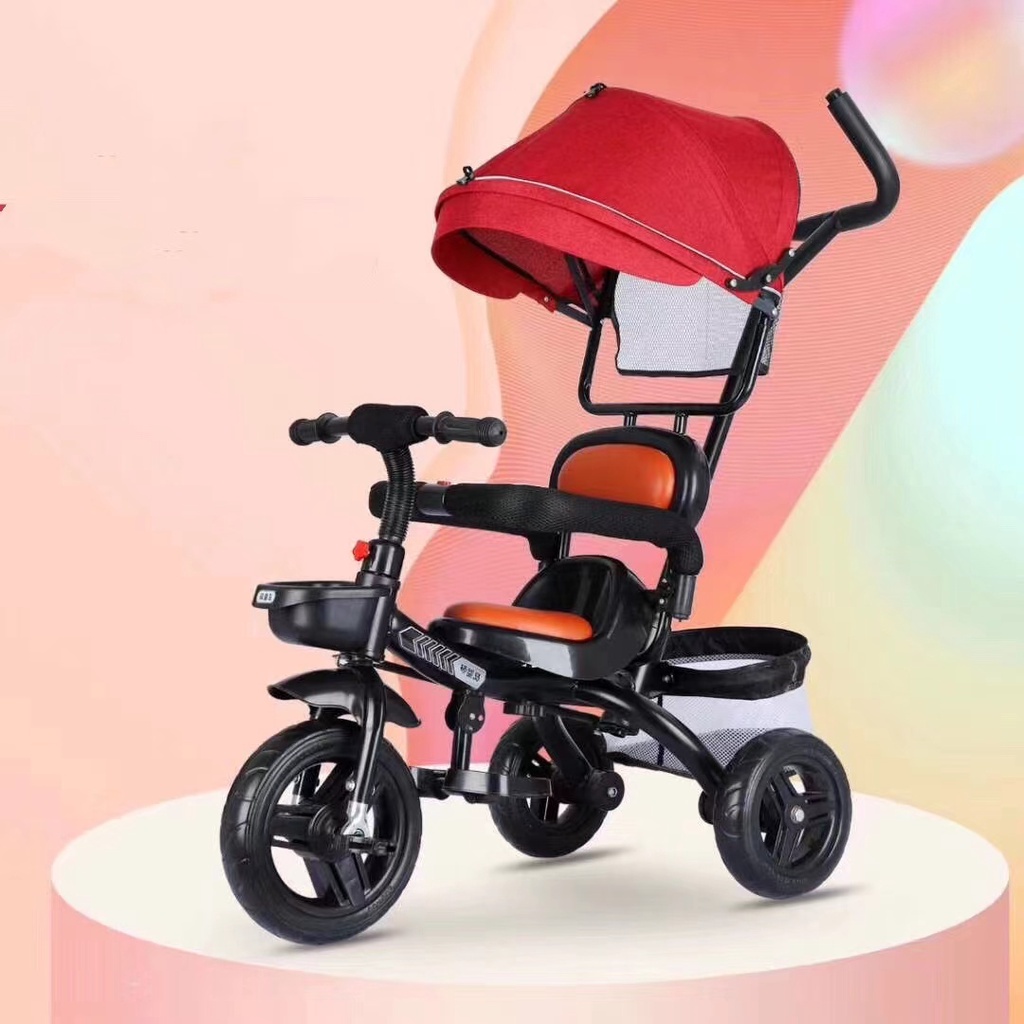 Kids Stroller bike RUBBER TIRE, 3 Wheels Trolley Bike for baby.baby Tricycle | Shopee Philippines