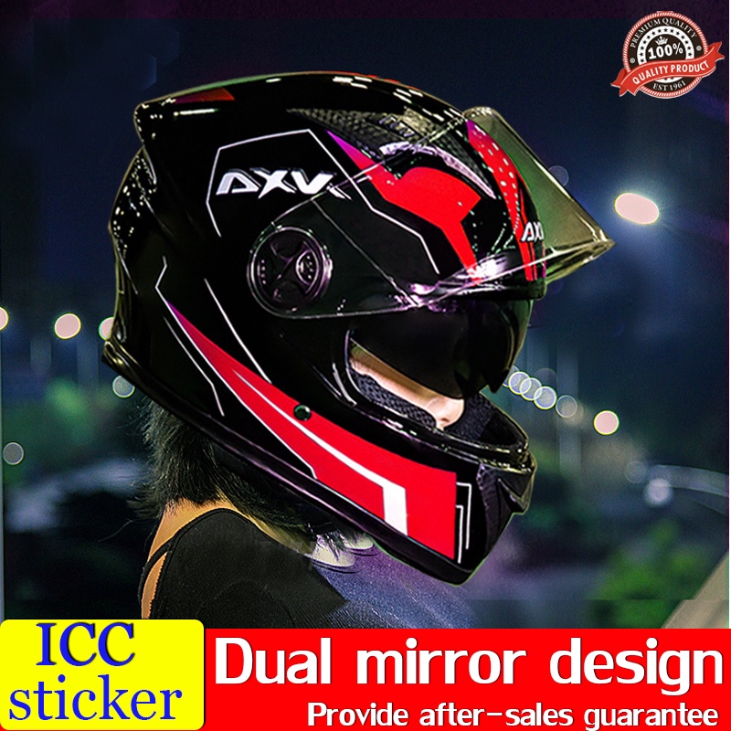 ICC Stickers Helmet Full Face Dual Visor road racing helmet Motorcycle ...