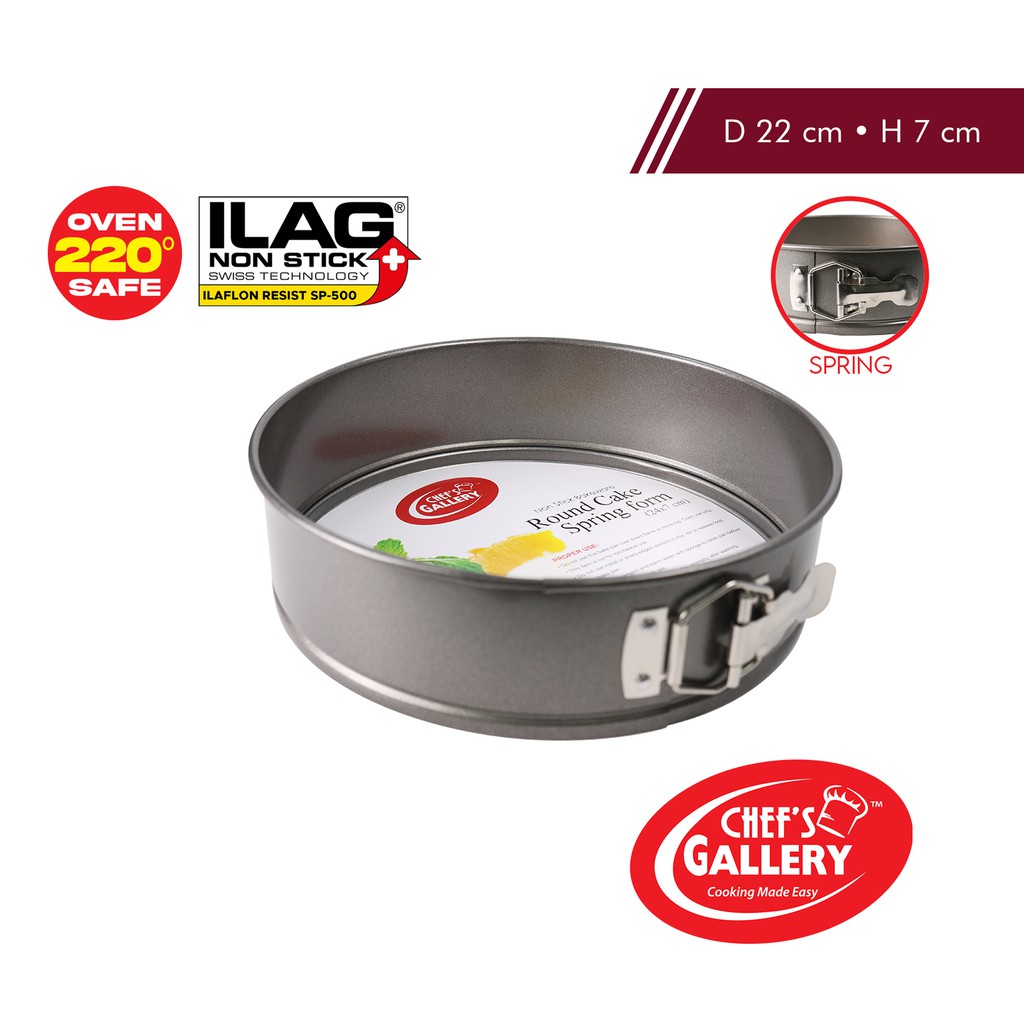 Chef's Gallery Non-Stick Round Cake Spring Form 22cm, Oven Safe Up To ...
