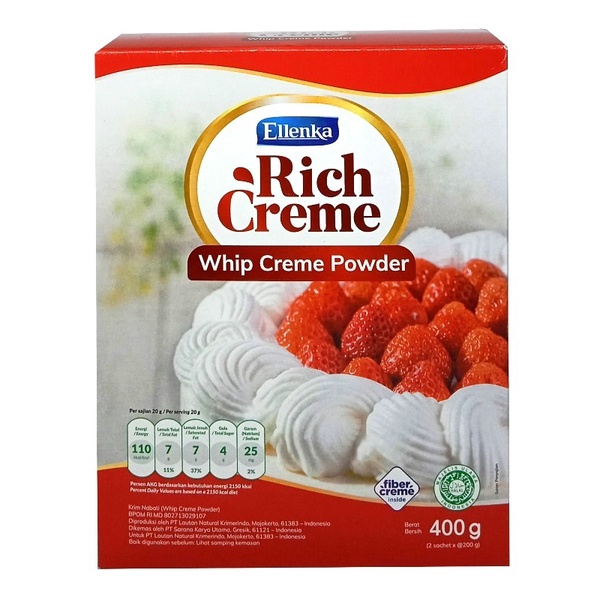 Ellenka Rich Creme Whip Cream Powder 400gr – Whipping Cream Powder ...