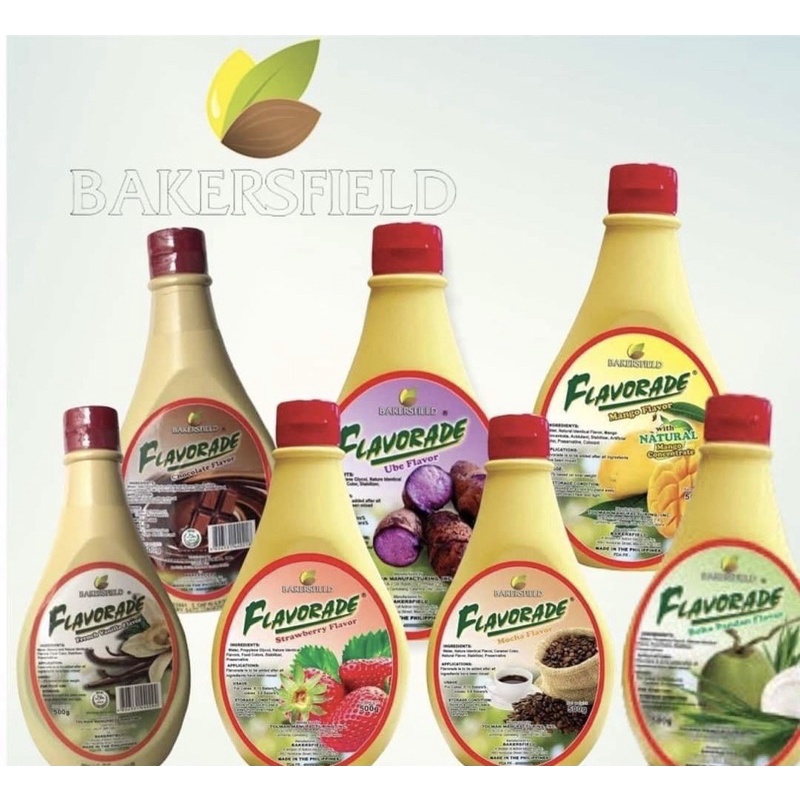 BAKERSFIELD FLAVORADE SYRUP 500ml 100ml 60ml UBE CHOCOLATE VANILLA ...