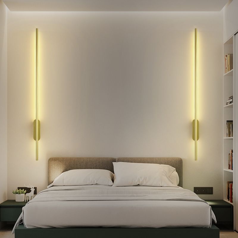 Decor Nordic Long Strip Wall Lamp Minimalist Bedroom light Bedside Lamp ...