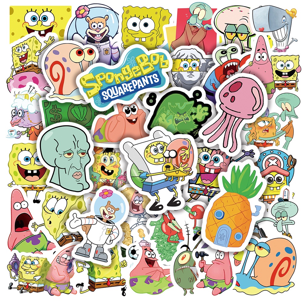 Y&P| SpongeBob SquarePants Stickers Japanese Anime Waterproof Graffiti ...