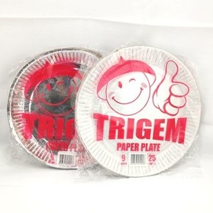 TRIGEM Disposable Paper Plate (9 Inches) | Shopee Philippines