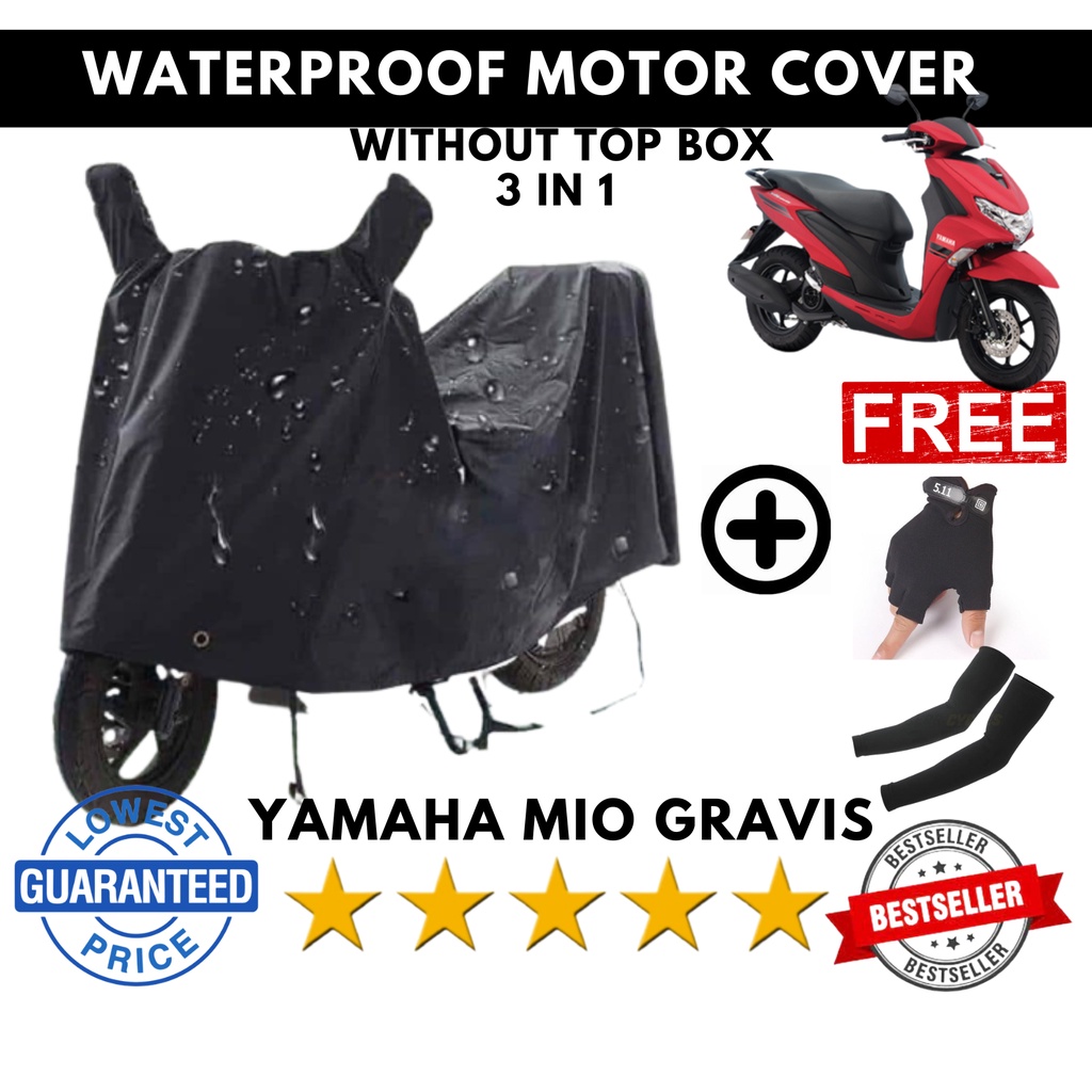 YAMAHA MIO GRAVIS MOTOR COVER WATERPROOF FREE GLOVES & SLEEVES / YAMAHA ...