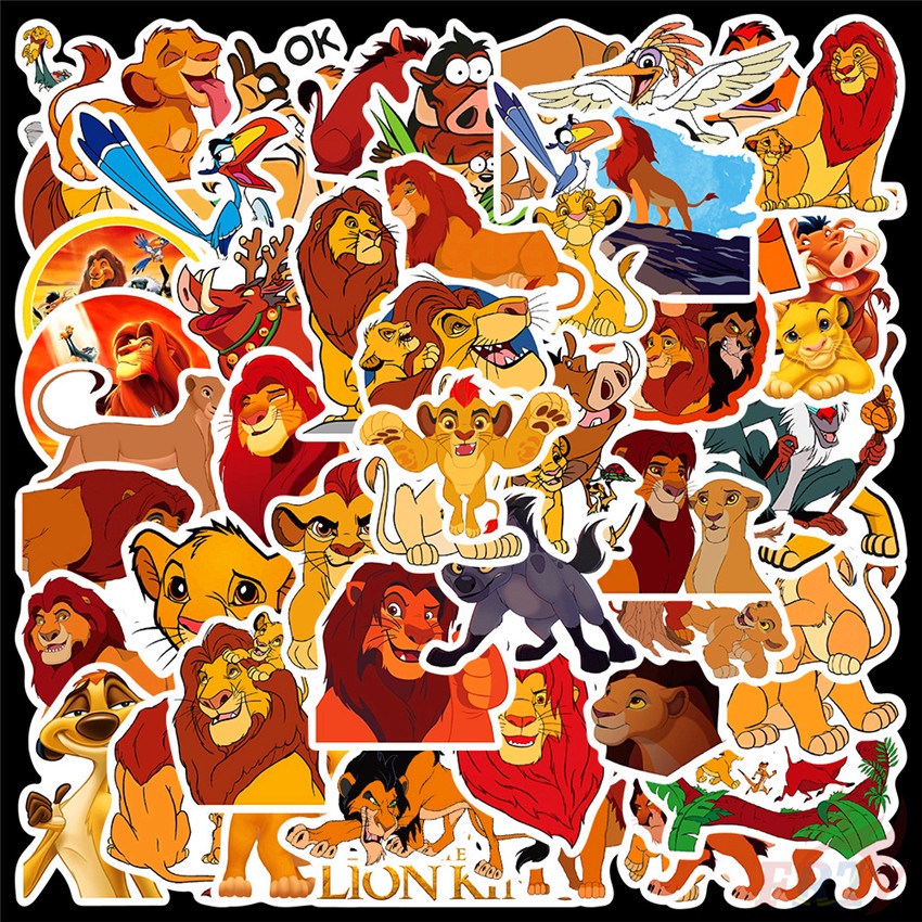 50Pcs/Set The Lion King Series 01 Stickers Simba Waterproof DIY Fashion ...