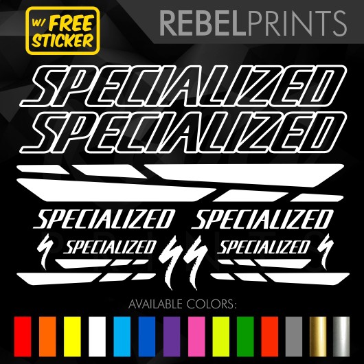 SPECIALIZED Outline Sticker Decal Vinyl for Mountain Bike and Road Bike ...