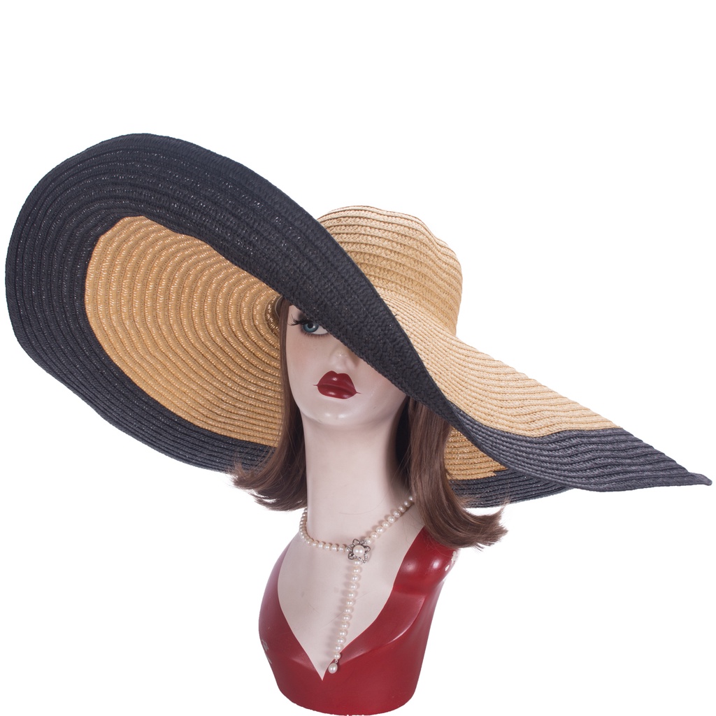 Foldable Giant Women Oversized Hat 70cm Diameter Huge Brim Floppy ...
