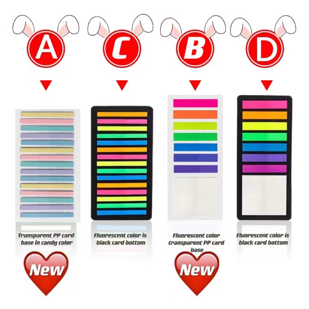 Color Convenience Stickers Fluorescent Film Translucent PET Index Label ...