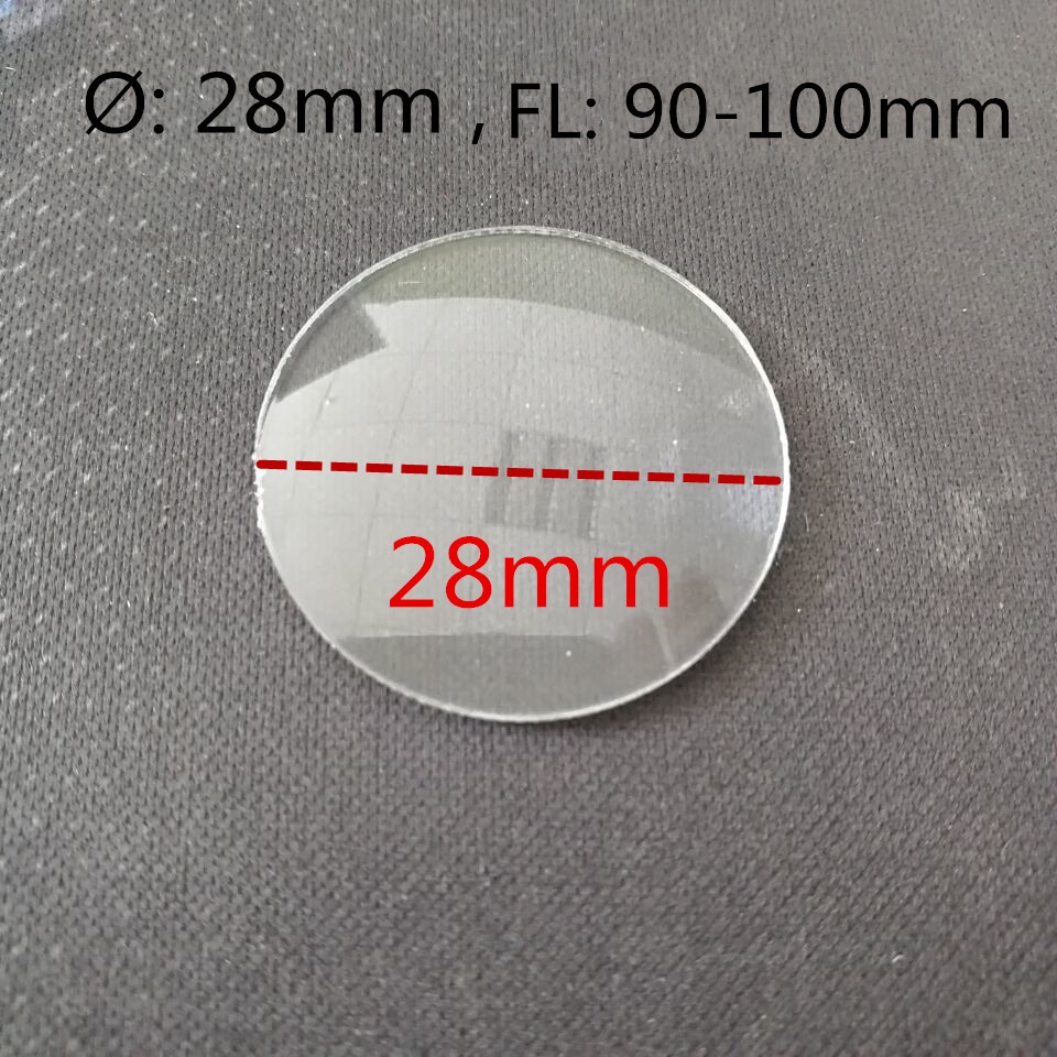 Plano convex acrylic lens diameter 28mm focal length 90-100mm | Shopee ...