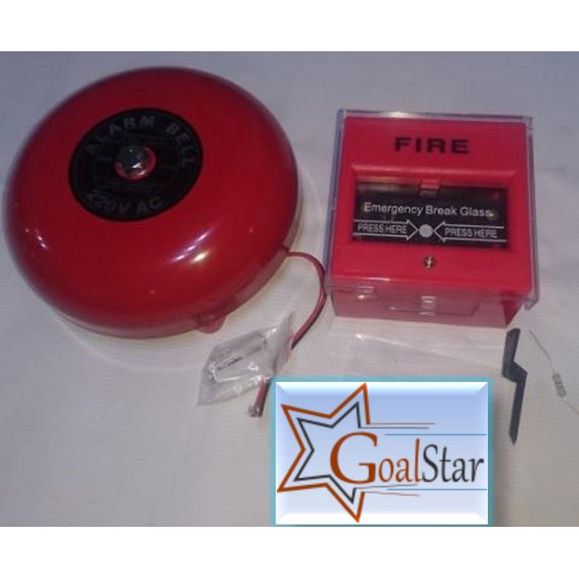 Fire Alarm Bell 6in 220V & Break Glass (Fire Alarm Set) | Shopee ...