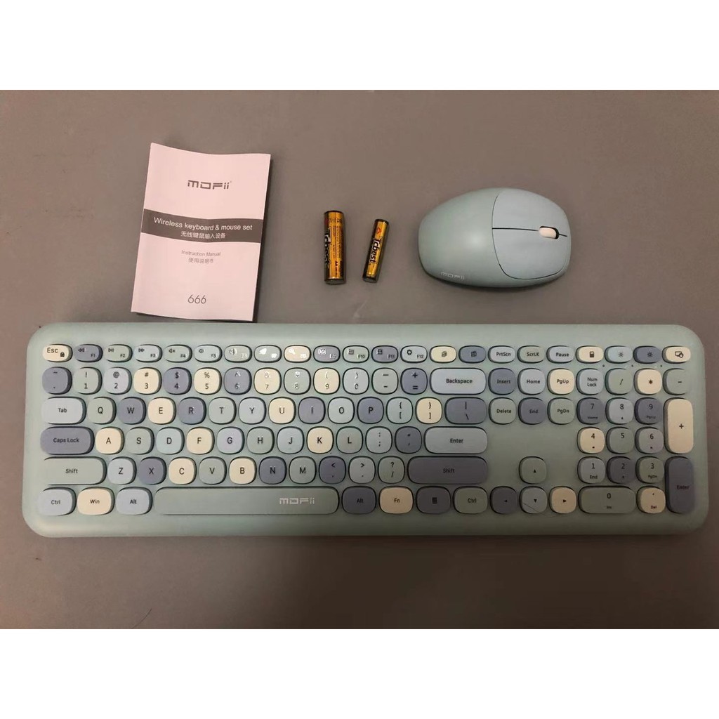 Mofii 666 Mixed Color 2 4g Wireless Keyboard And Mouse Combo With Round Removable Keycaps 110