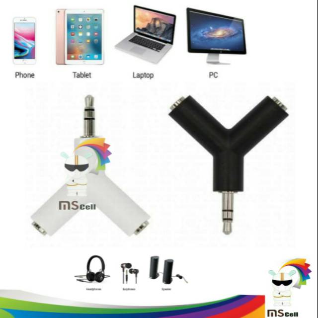 Audio Splitter Y Shape - Jack Spliter Y Connector Jack Port 3.5mm ...