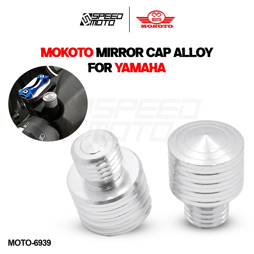 MOKOTO YAMAHA SIDE MIRROR CAP ALLOY ADAPTOR FOR YAMAHA MOTORCYCLES 10MM ...