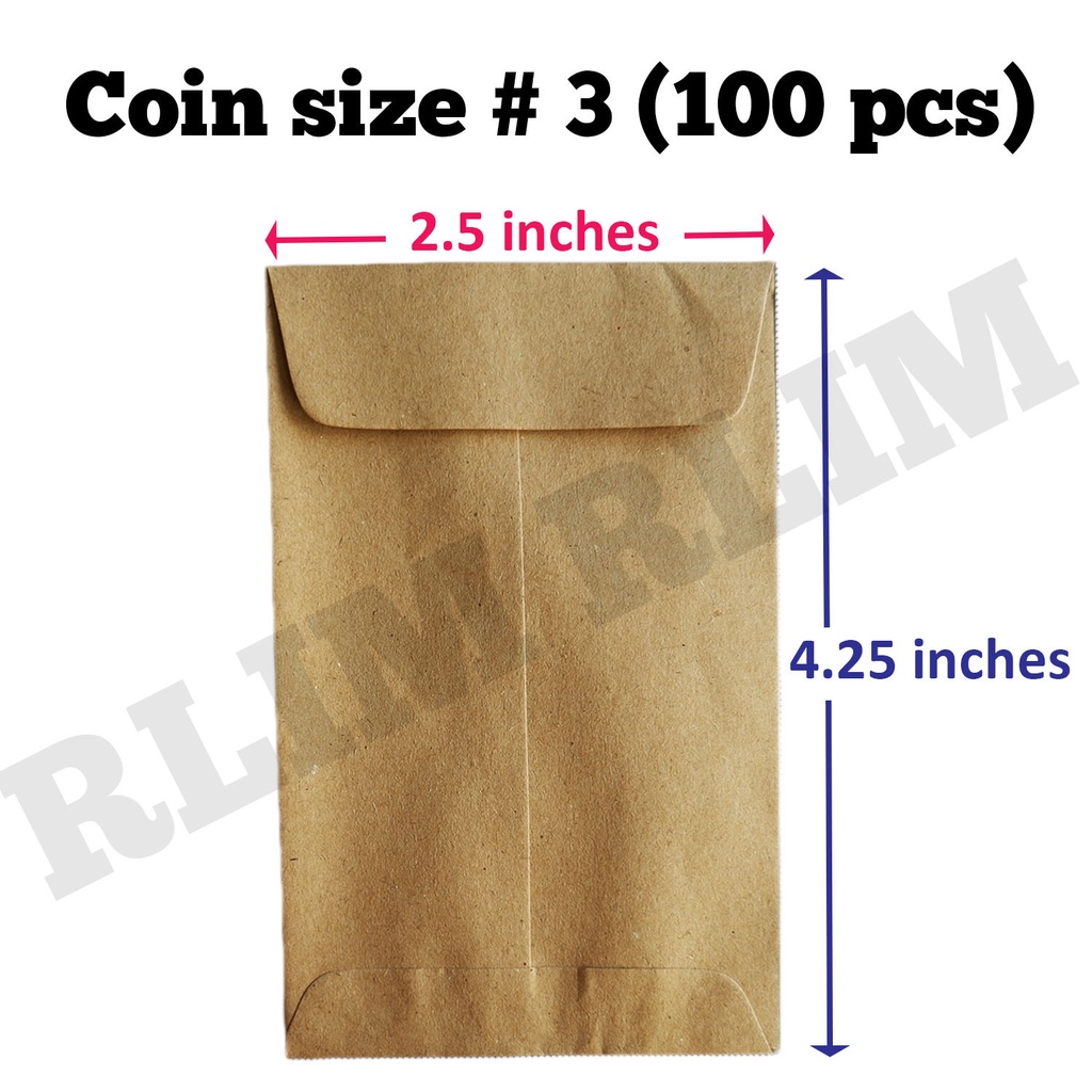 Kraft Coin Envelope 100pcs Tingi Brown Coin Envelopes | Shopee Philippines