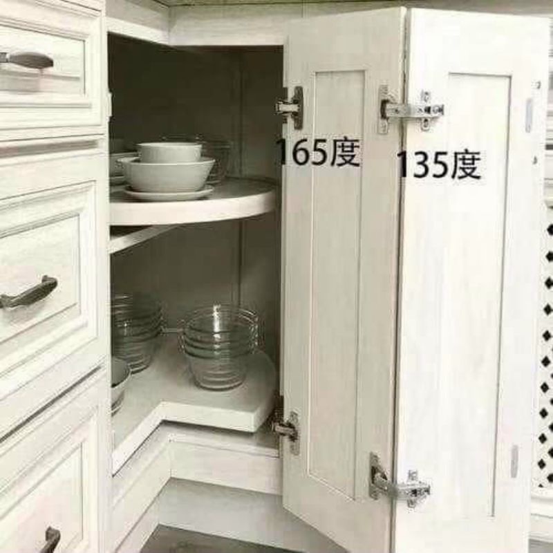 Hinges connecting 2 perpendicular wings (90 degree, 135 degree, 165 ...