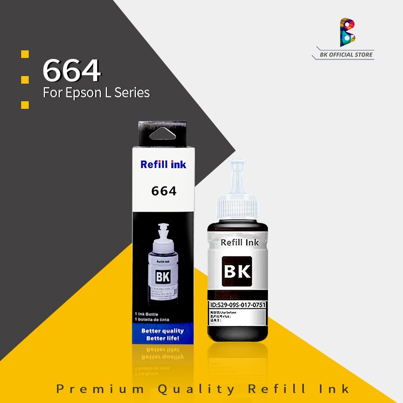 664 Refill ink Epson Black Ink Refill 70ml For Epson L120 L110 L310 ...