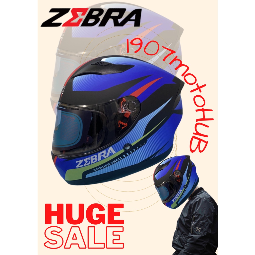 Zebra 617 full face motorcycle helmet sunshade washable motor helmet ...
