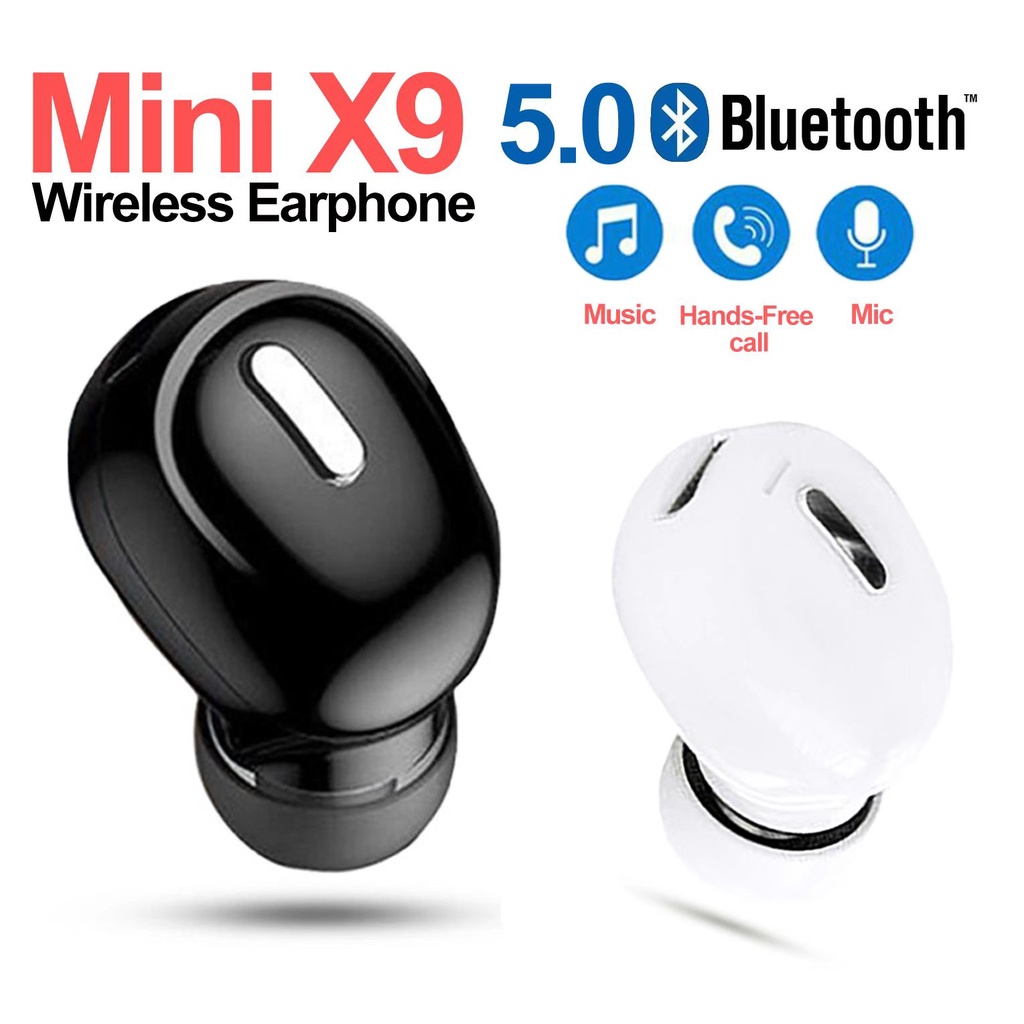 X9 Mini 5.0 Bluetooth Headset with Microphone handsfree stereo Wireless ...