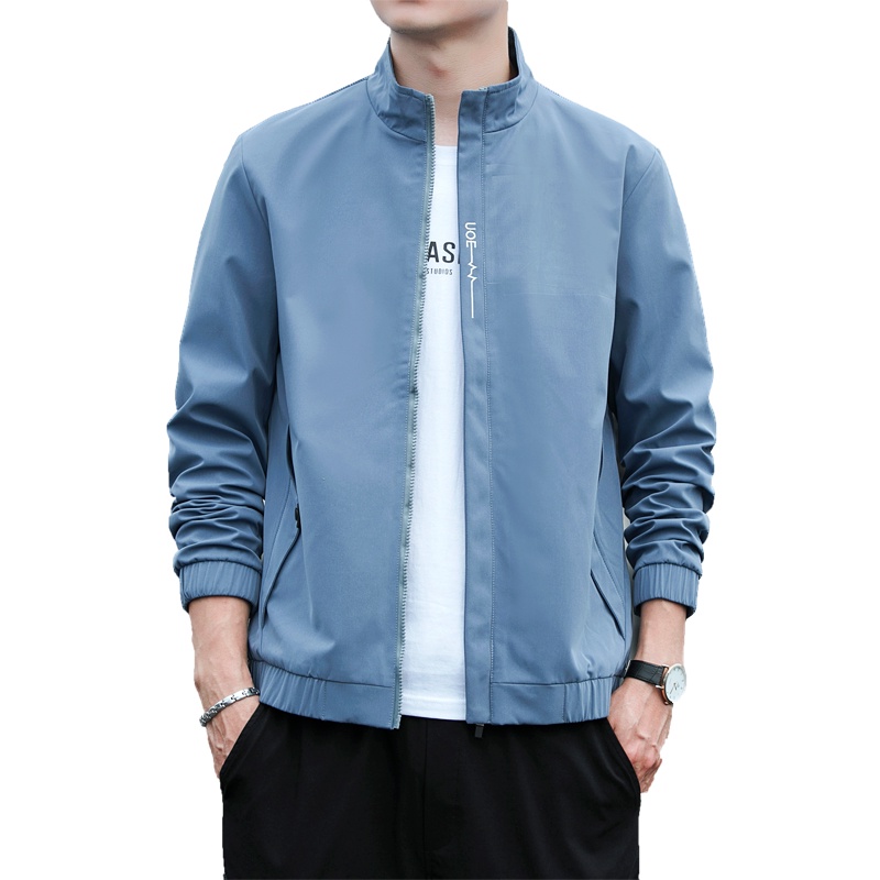 Men's Jacket Korean Trend Bomber Jacket Casual Jacket Simple Solid ...