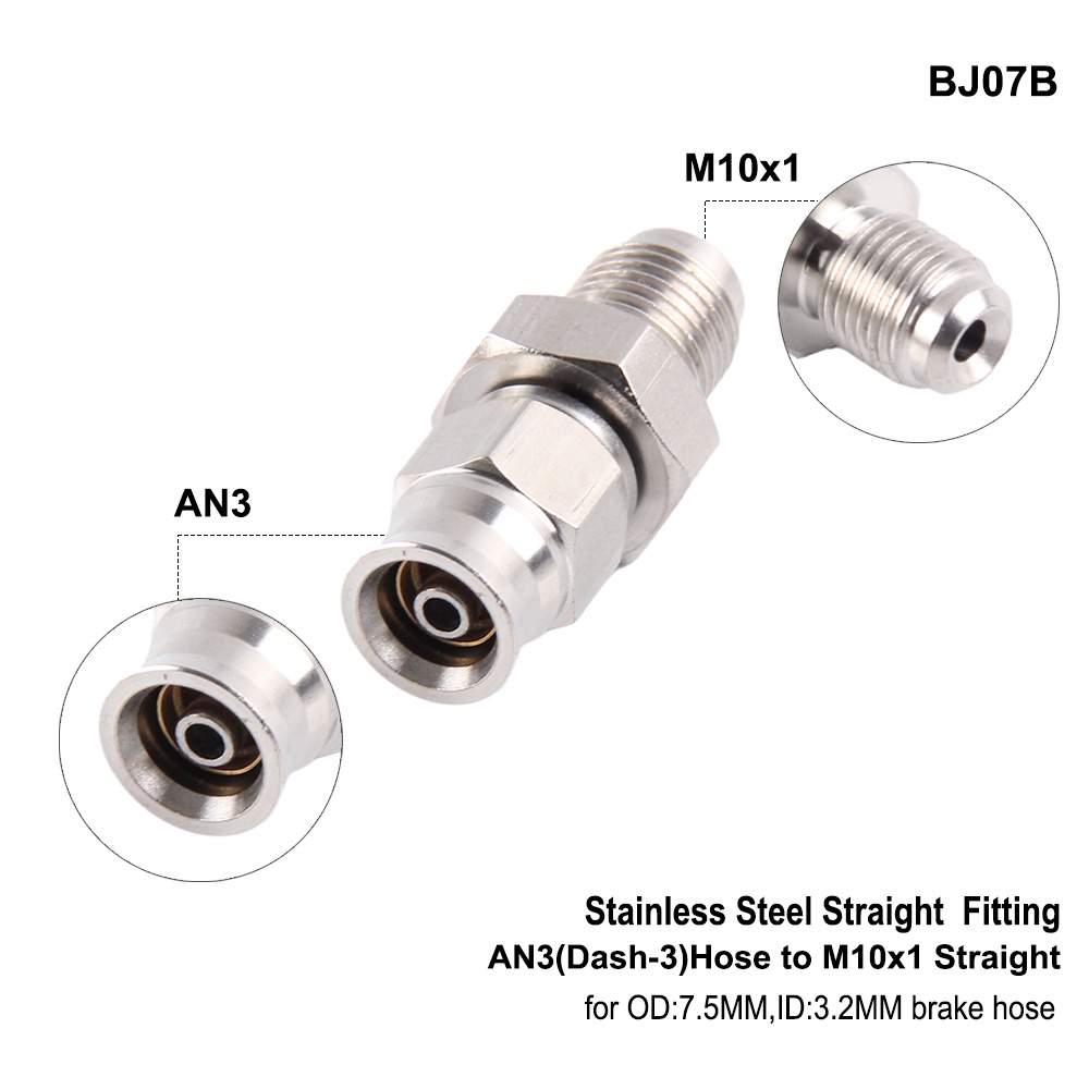 AN3 Motorcycle Motor Bike Hydraulic Brake Oil Hose Line Banjo Fitting ...