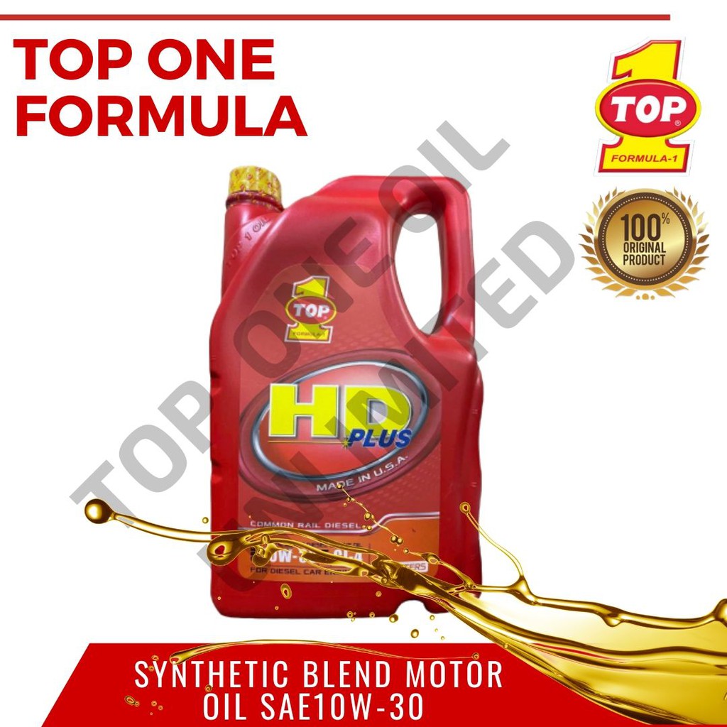 Top One Formula- Synthetic Blend Motor Oil HD Plus SAE10W-30 API CI-4 ...