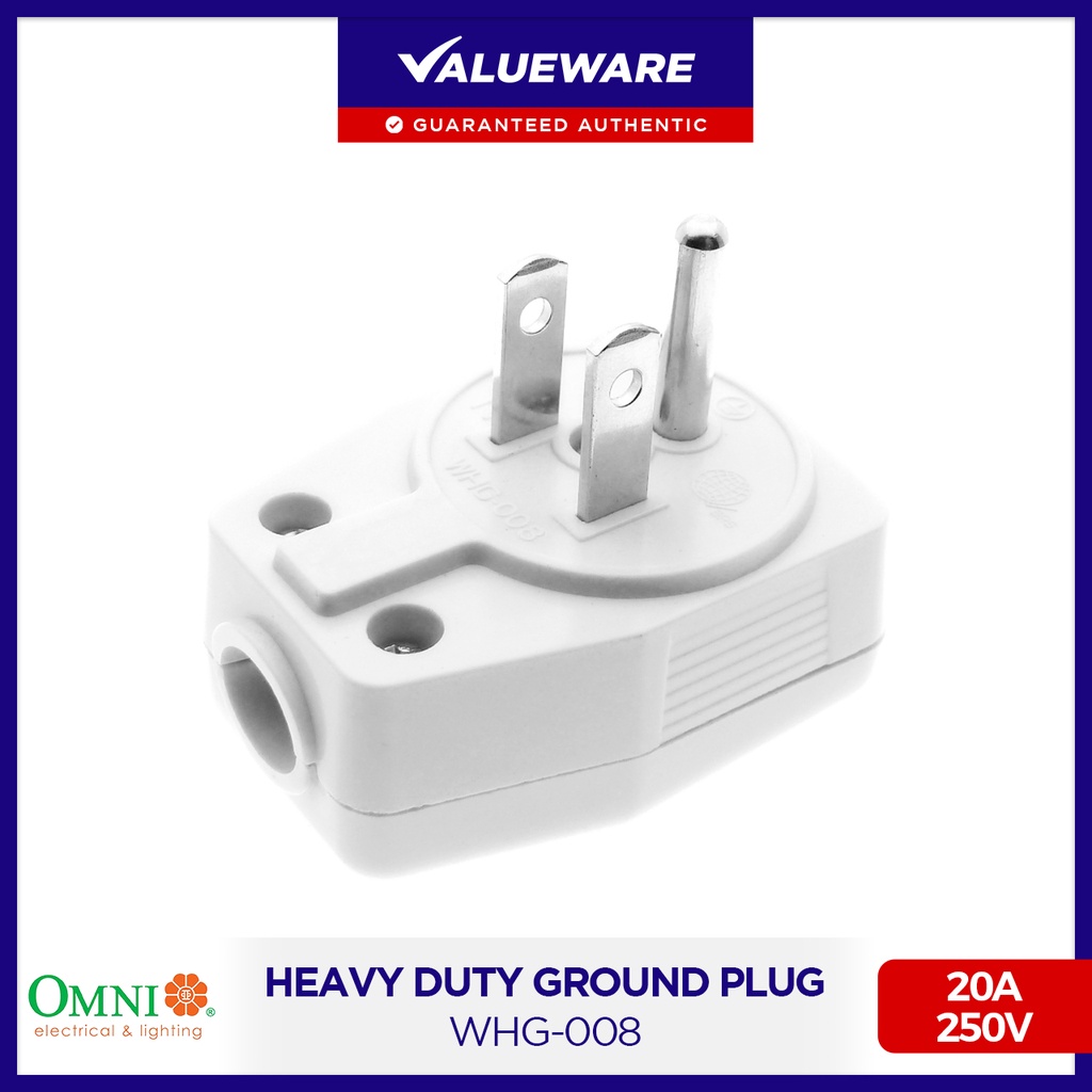 OMNI Heavy Duty Ground Plug 20A 250V | WHG-008 | Shopee Philippines